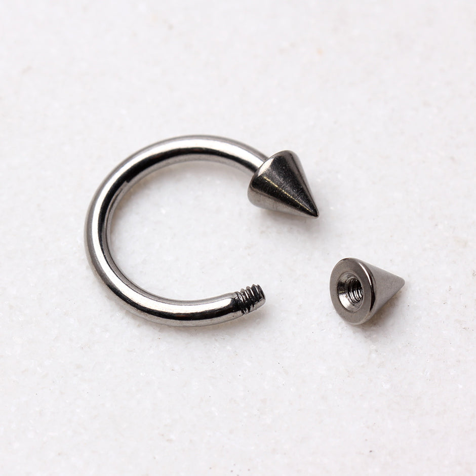 Spiked End Horseshoe Circular Barbell - G23 Implant Grade Titanium